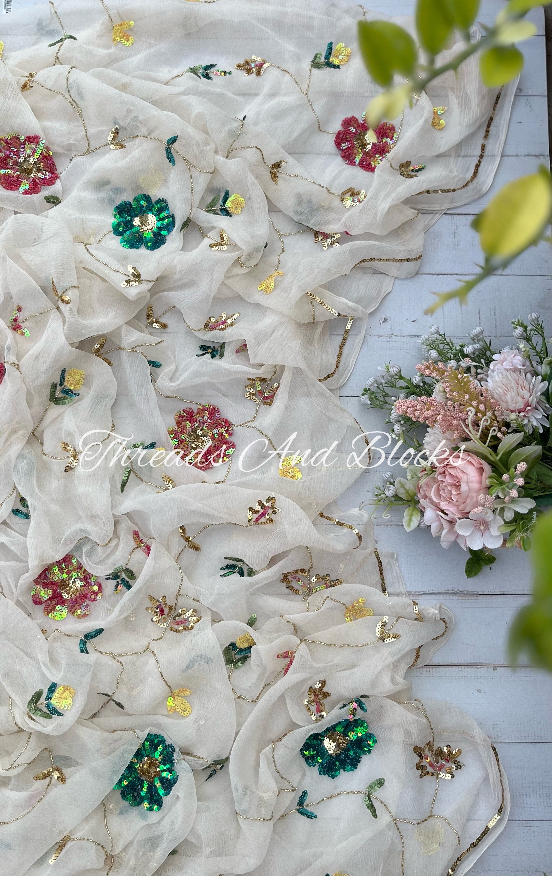 The Bageecha Saree – Threads & Blocks