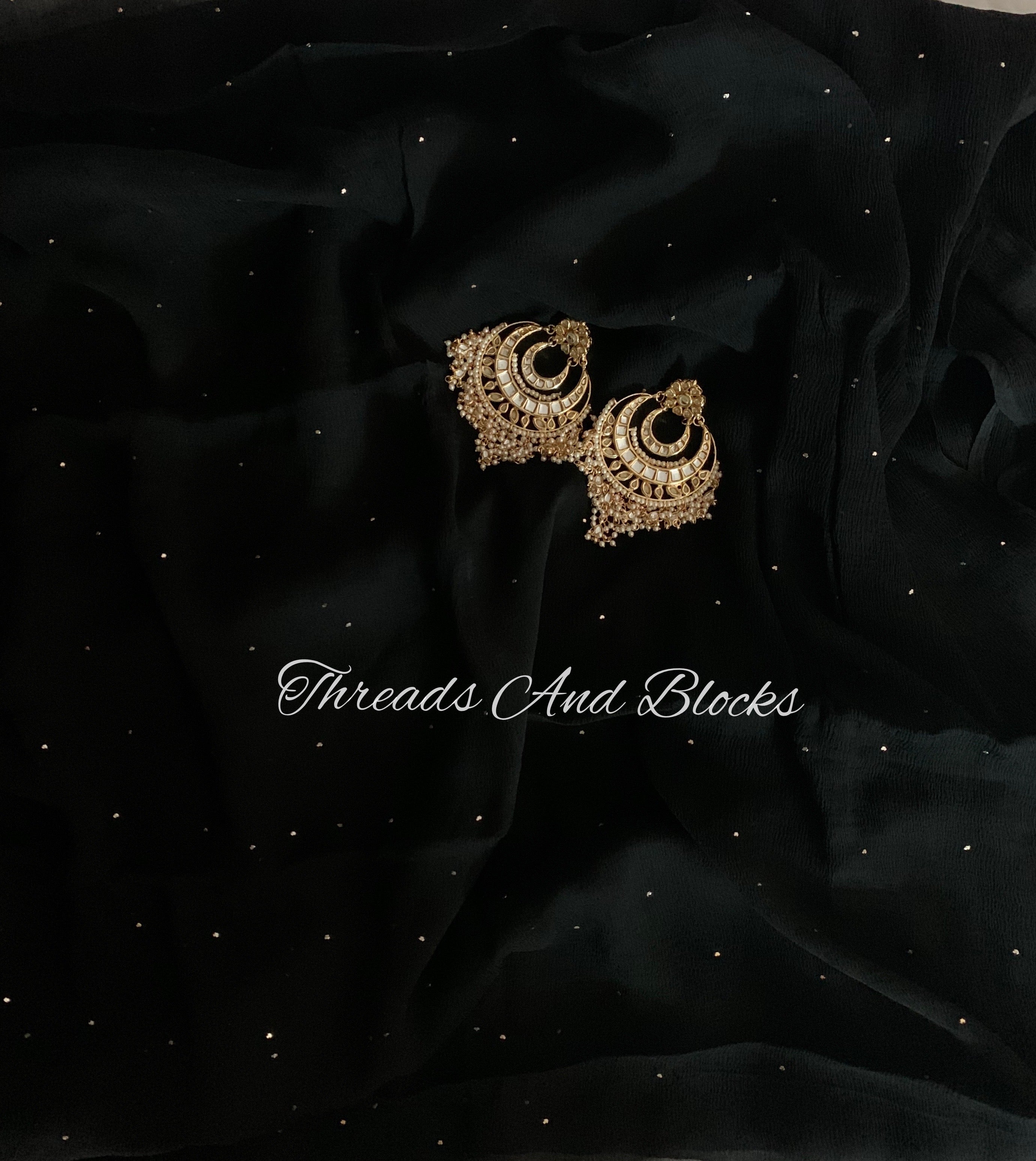 Black Mukaish Saree – Threads & Blocks